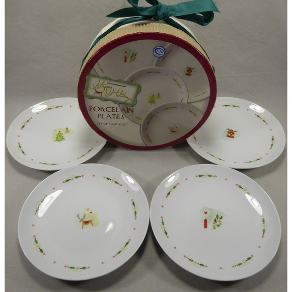 Boston Warehouse | Holiday | 4pc Boston Warehouse Christmas Snack Plate ...